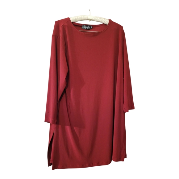 Sympli | Tops | Nwt Sympli Nu Ideal Tunic 34 Sleeves 6 Scarlet Red 135 ...